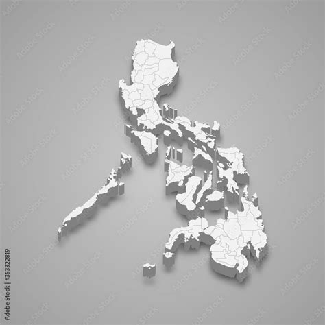 Philippines 3d Map With Borders Template For Your Design Stock Vektorgrafik Adobe Stock