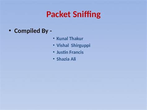 Pptx Packet Sniffers Dokumentips