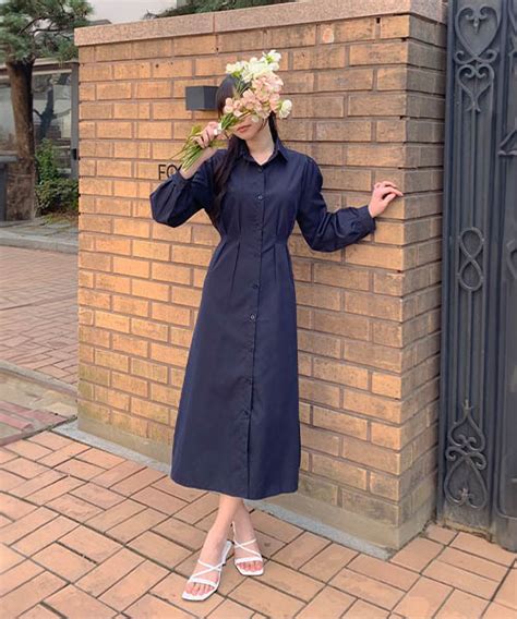 루엣 단독 🌸리뷰인증봄하객룩 Made 이너프 셔츠 롱 원피스반팔긴팔