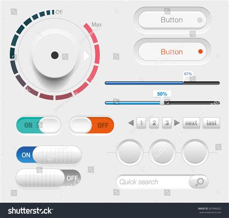 light square ui controls web elements stock vector 267896822 shutterstock