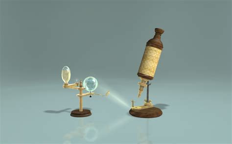 The Invention Of The Microscope Hooke And Leeuwenhoek 3d Scene Mozaik Digital Education And