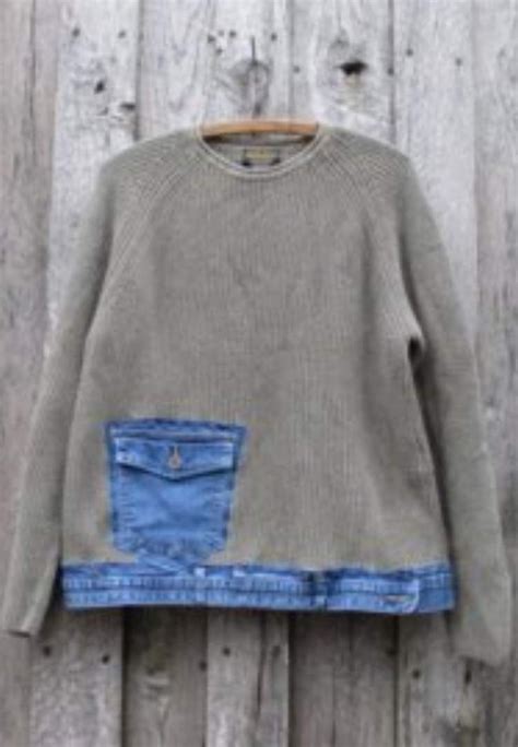 Diy Upcycled Clothing Long Sleeve T Shirt Men Jeans Naaien Mode