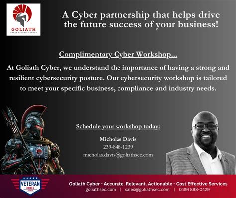 Goliath Cyber Security Group Complimentary Cyber Workshop At Goliath… Goliath Cyber