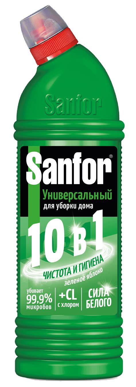 Универсальное чистящее средство Sanfor 10в1, Зеленое яблоко, 750мл ...