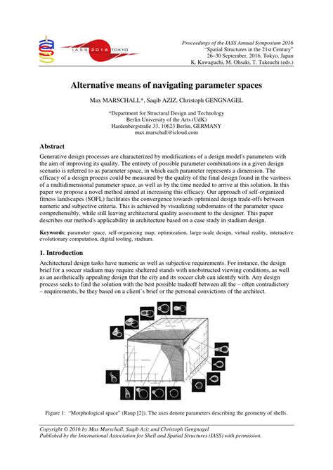 Pdf Alternative Means Of Navigating Parameter Spaces