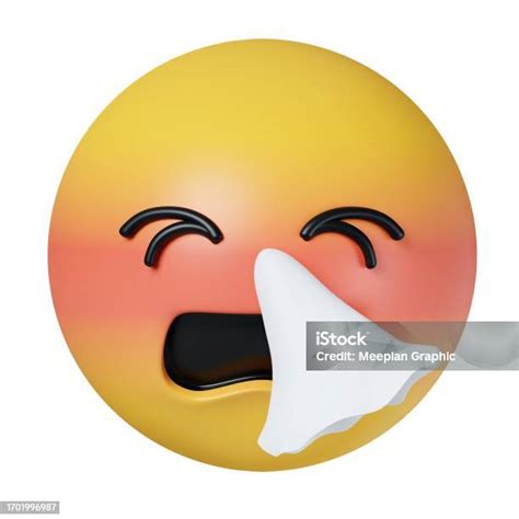 3d 3d 이모티콘 재채기 만화 이모티콘 아이콘은 회색 배경에 분리되어 있습니다 3d 렌더링 그림입니다 클리핑 패스 질병에 대한 스톡 사진 및 기타 이미지 Istock