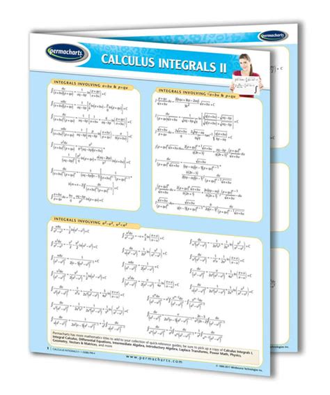 Calculus Integrals Ii Quick Reference Guide 4 Page Laminated Chart