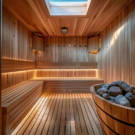 Finnish Sauna Interior Traditional Scandinavian Bathhouse Beautiful
