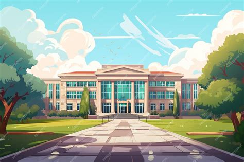 Premium Ai Image Vector School Building Educational Institution College