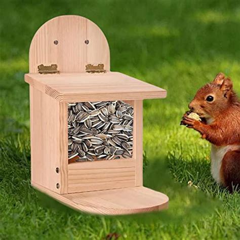 Wooden Squirrel Feeder For Outdoors Squirrel Feeder Box Outdoor