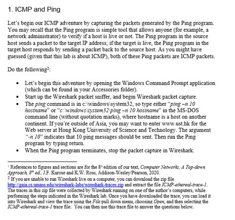 Solved Let S Begin Our ICMP Adventure By Capturing The Chegg