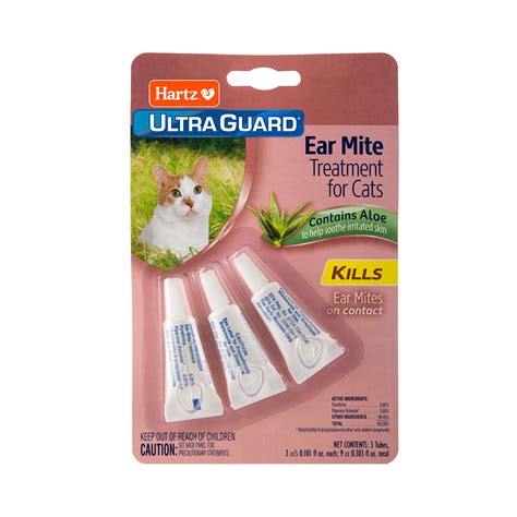 Hartz Ultraguard Ear Mite Treatment For Cats 3‑tube Aloe Drops