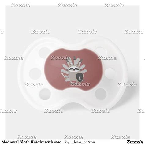 Medieval Sloth Knight With Swords Pacifier Pacifier T Item Sloth