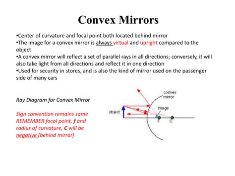Convex Mirrors And Lenses Refraction Ray Diagrams Sign Conventions
