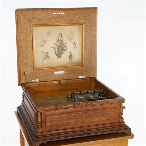 Antique Regina Carved Oak Music Box With Custom Cabinet And Discs