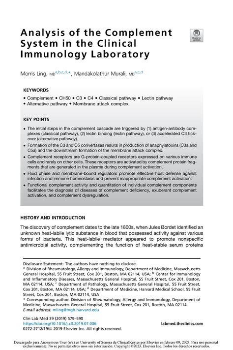 1 S2 Articulo De Inmunologia Basica Sobre El Sistema De Complemento