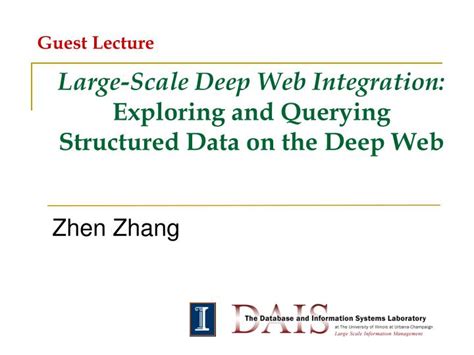 Ppt Large Scale Deep Web Integration Exploring And Querying