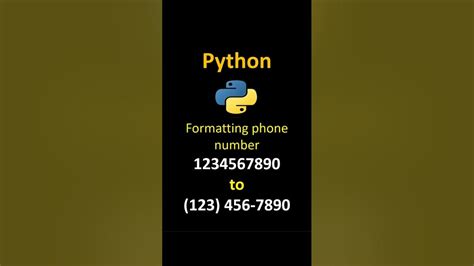 Formatting Phone Number In Python Python Pythontricks