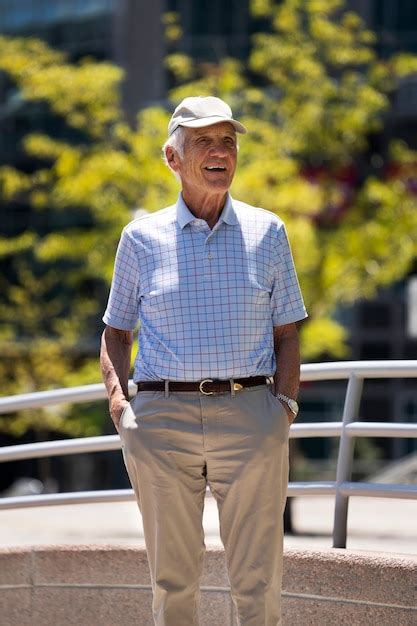 Senior Hombre Dando Un Paseo Al Aire Libre En La Ciudad Foto Gratis