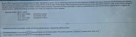 Solved Iroplement The Linear Optimization Model And Find An