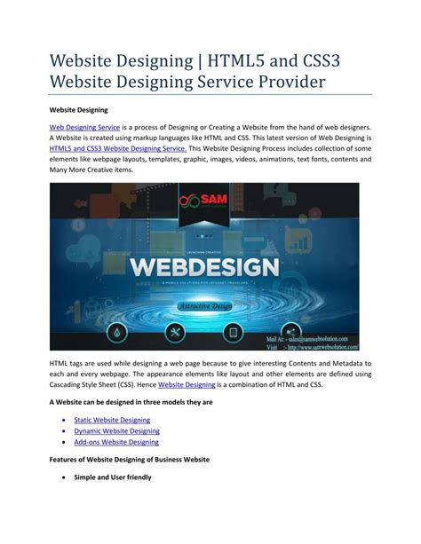 ppt website designing html5 and css3 website designing service
