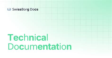 technical documentation swissborg docs