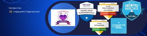 Jayanthi Manickam Sethu Data Professional Snowpro Associate ️