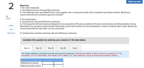 Solved Check My Work 2 Problem 10 14 Basic Variance Analysis