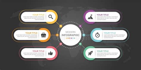 信息图形元素矢量6选项步骤列表过程的创意概念 图图的抽象元素 向量例证 插画 包括有 圈子 图象 266824104
