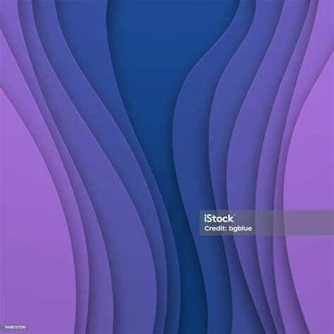 종이 컷 배경 보라색 추상파 모양 트렌디 한 3d 디자인 3차원 형태에 대한 스톡 벡터 아트 및 기타 이미지 3차원 형태 곡선 곤색 Istock