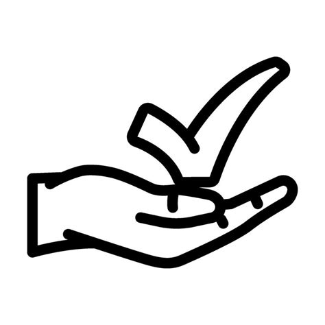 Hand Check Mark Line Icon Vector Illustration 34790183 Vector Art At Vecteezy