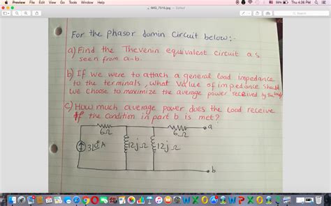 Solved For The Phasor Domain Circuit Below A Find The T