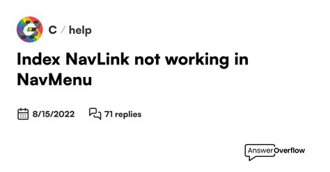 Index Navlink Not Working In Navmenu C