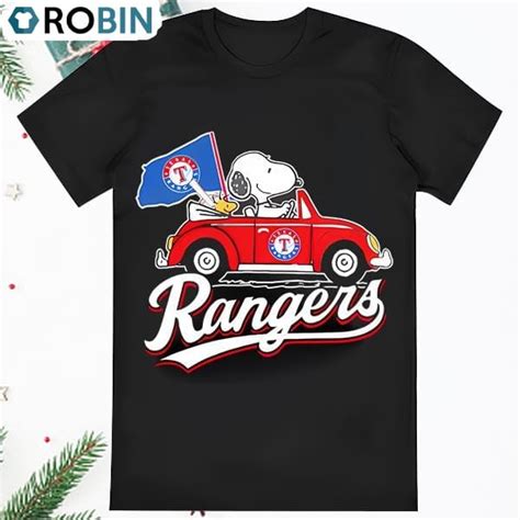 Texas Rangers Snoopy And Woodstock Driving Car Shirt Robinplacefabrics