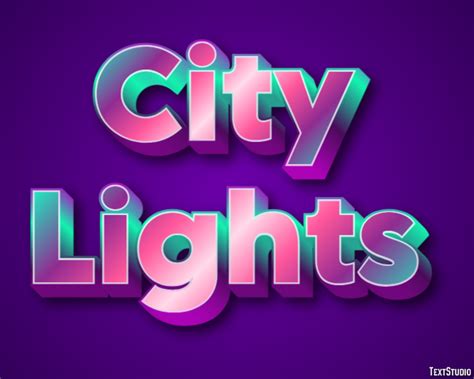 City Lights Text Effect And Logo Design Movie