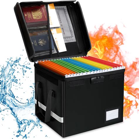 Vancore Fireproof File Box Locking Document Organizer Portable Legal