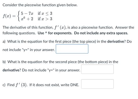 Solved Consider The Piecewise Function Given