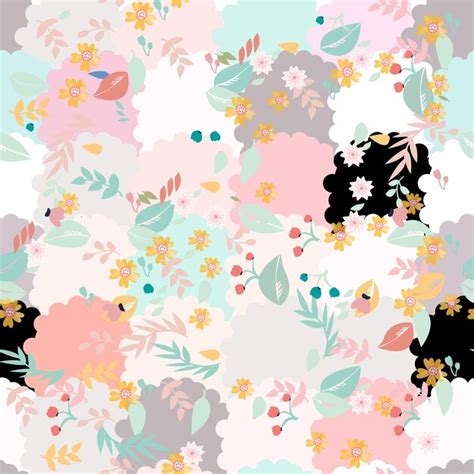 Premium Vector Cute Sweet Pink And Blue Bush Seamless Pattern