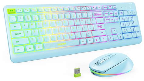 Seenda Wireless Keyboard And Mouse Combo Backlit Rechargeable Full Size Illuminated Cordless