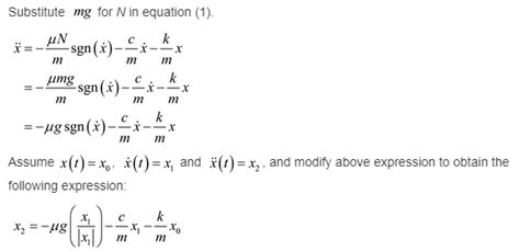 Solved A Mass Moves In A Fluid Against Sliding Friction As Illustrated In 1 Answer