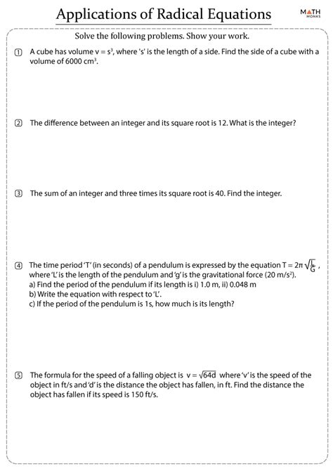 Solving Radical Equations Worksheet Worksheet Activity Sheets