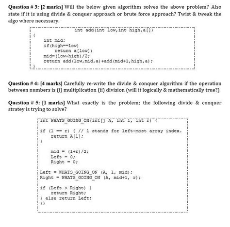 Solved Divide And Conquer Strategy What “divide And Conquer