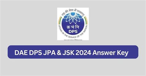 Dae Dps Jpa And Jsk 2024 Answer Key Tamilanguide