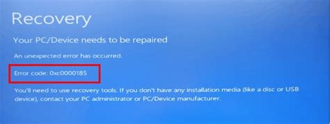 Windows Booting Up Error Code 0xc0000185 Quick Fix