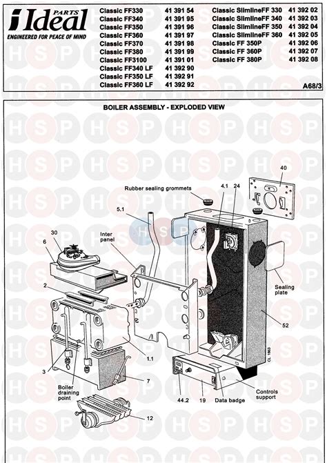 Ideal Classic FF Boiler Diagram Heating Spare Parts