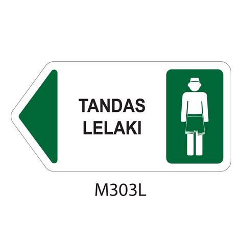 Tandas Lelaki Tandas Perempuan With Arrow Sign Sticker 100x200mm We Accept Custom Make Order