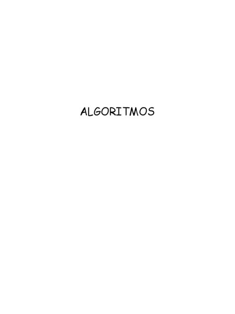 Algoritmos Pdf Lenguaje De Programación Algoritmos