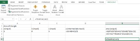 Funcalc As Excel Plug In Showing Formulas Of Sheet Defined Function