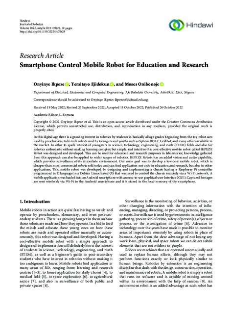 pdf smartphone control mobile robot for education and research