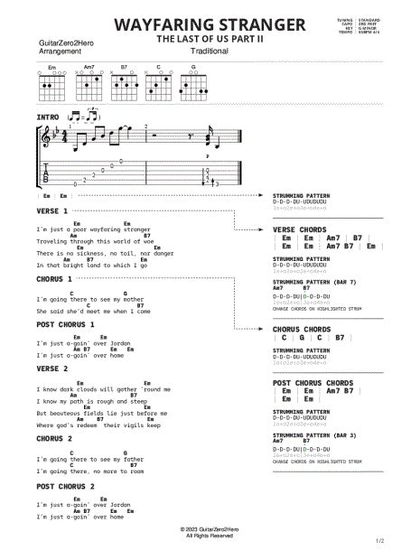 Wayfaring Stranger Guitar Chords